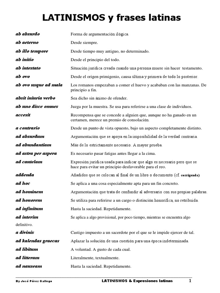 Latinismos y Frases Latinas | PDF | Homo | latín