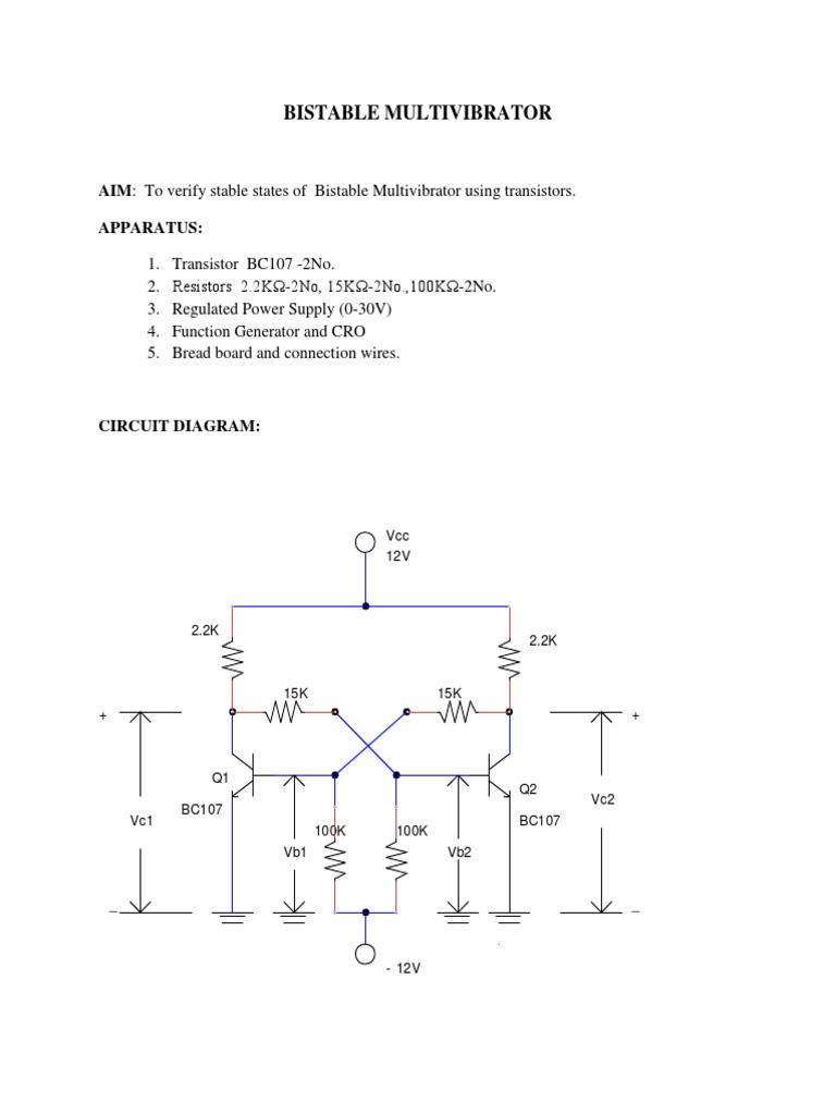 Bistable Multivibrator | PDF | Digital Electronics | Electronic Circuits