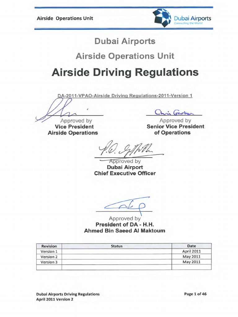 Airside Driving Regulations | PDF