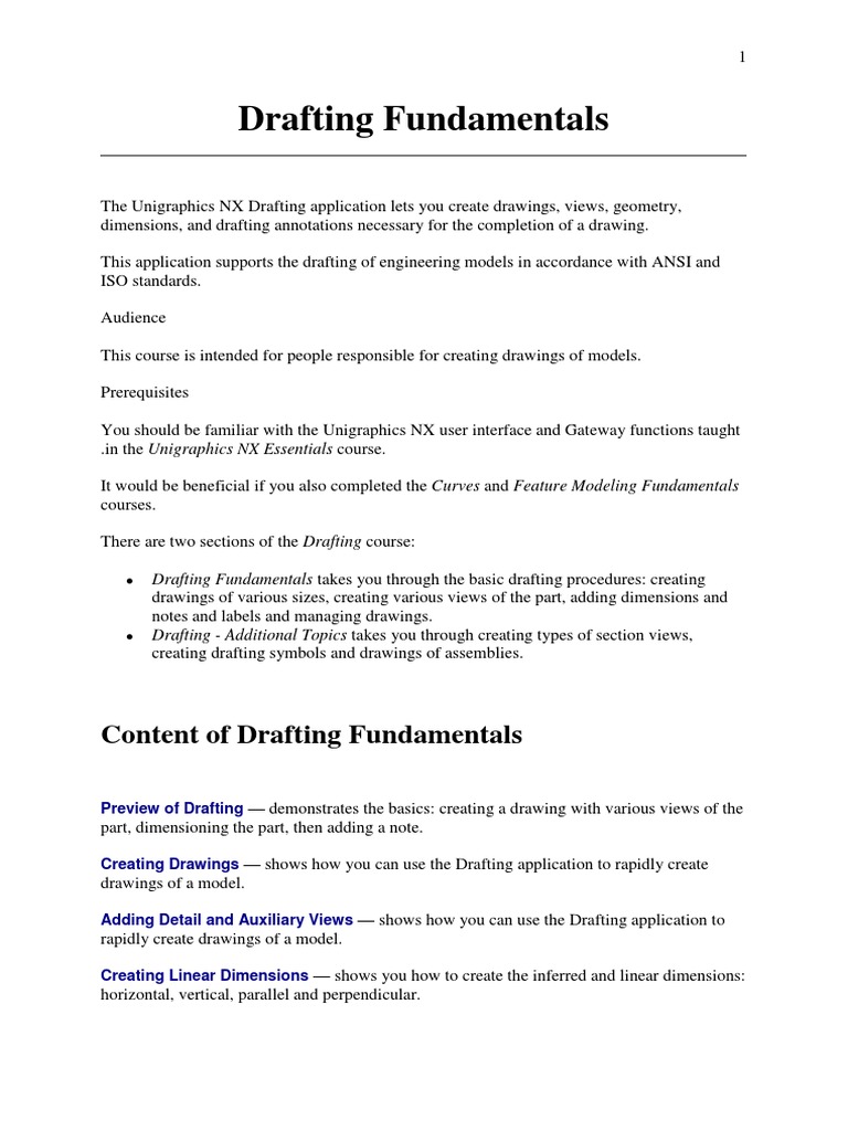Drafting Fundamentals in UG NX | PDF | Technical Drawing | Icon (Computing)