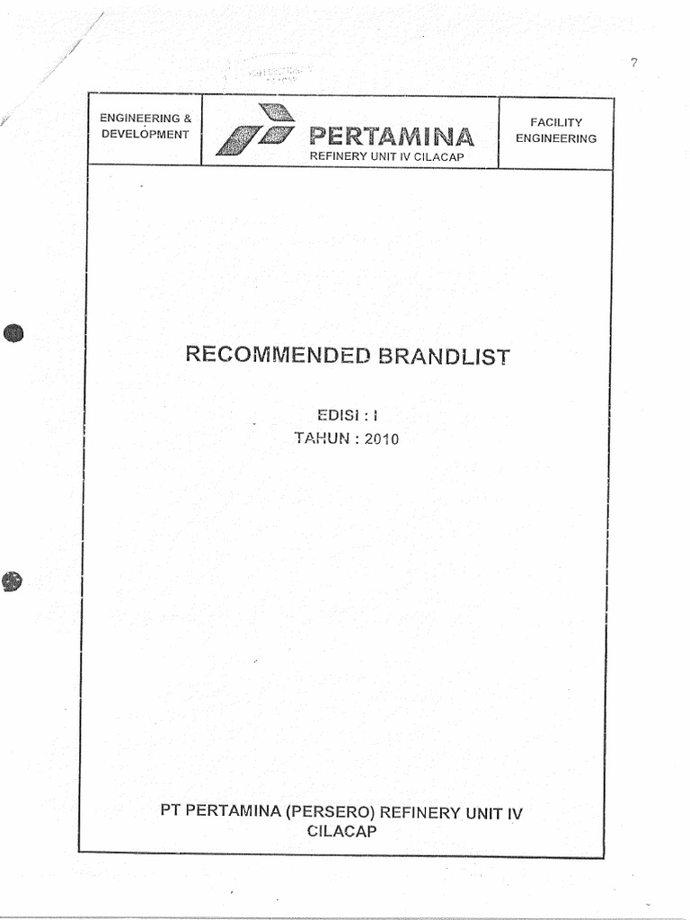 Brand List 2010 Pertamina | PDF