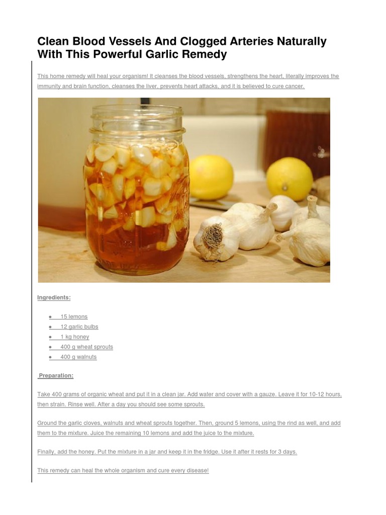 Clean Blood Vessels and Clogged Arteries Naturally With This Powerful ...