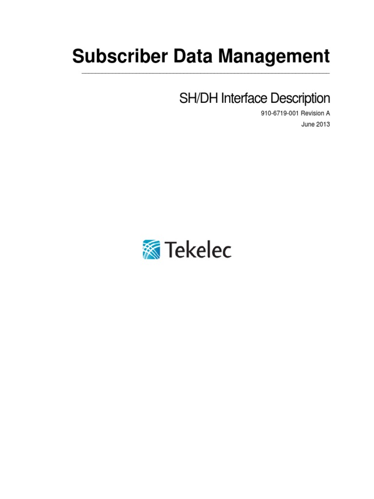 Subscriber Data Management: SH/DH Interface Description | PDF | Computers