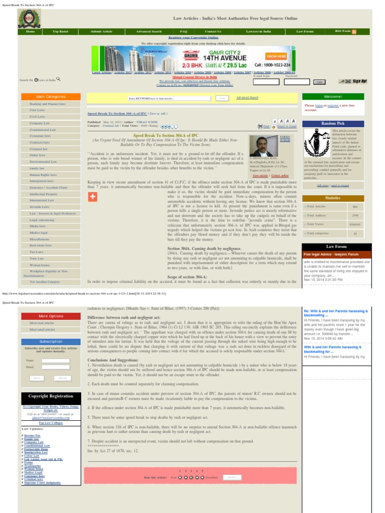 Speed Break To Section 304-A of IPC | PDF | Victimology | Bail