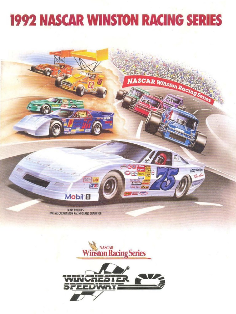 1992 Winchester Speedway Nascar Winston Racing Series Race Program ...
