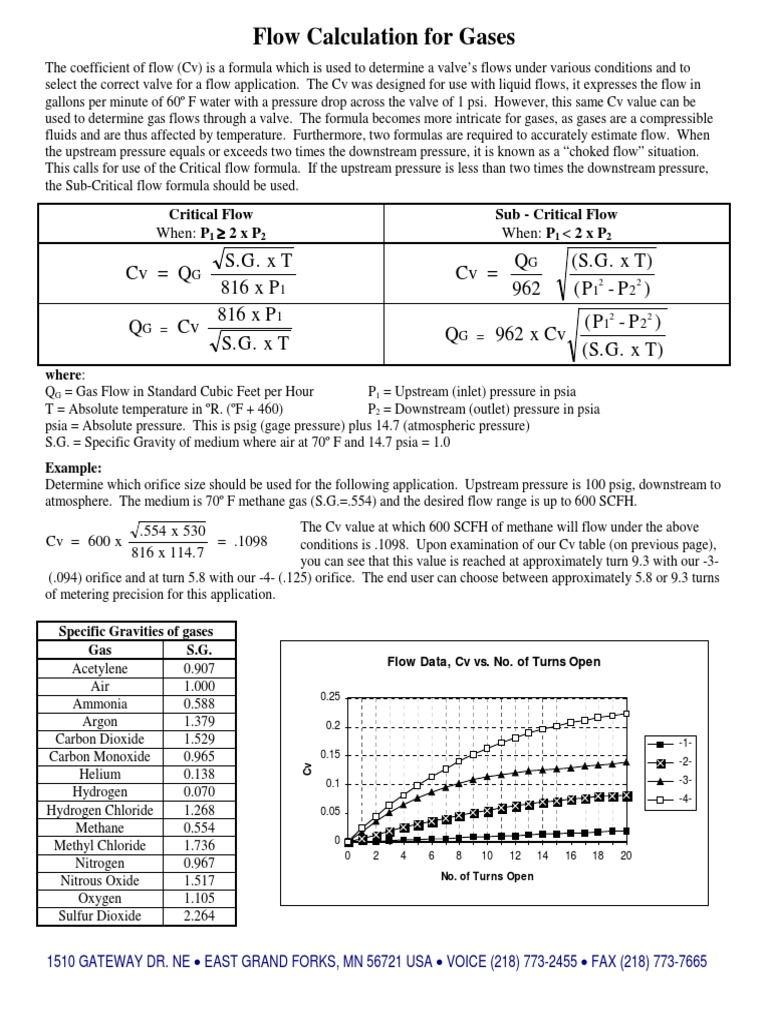 Gas Flow Rate Calculation Methods | PDF