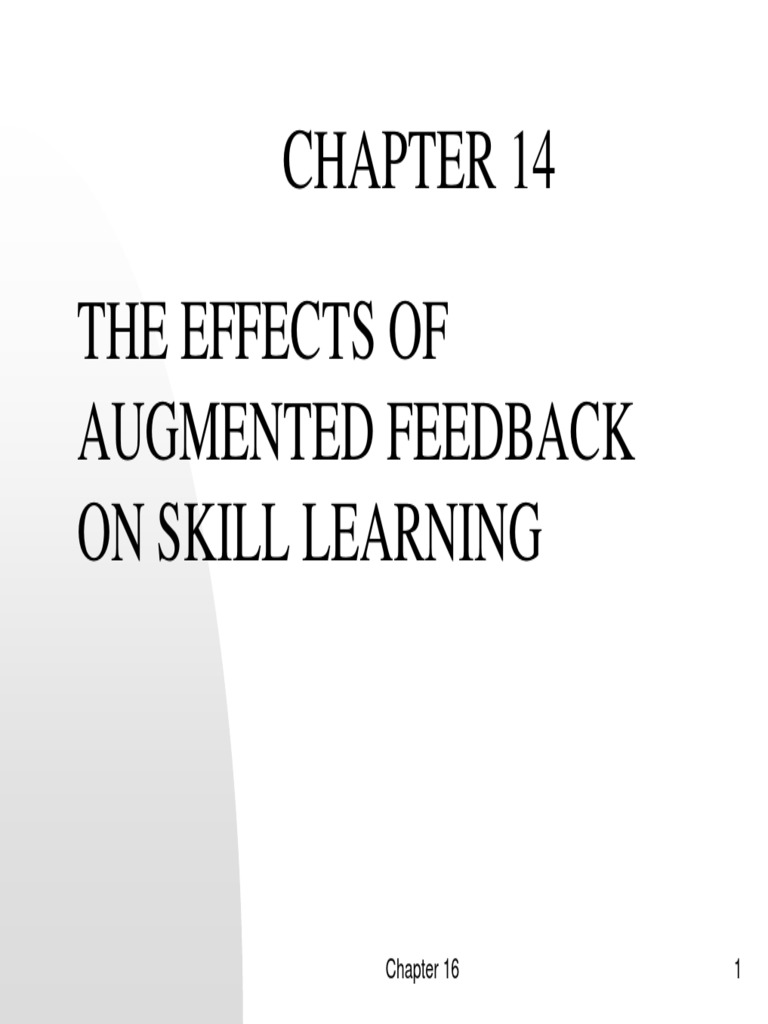 Augmented Feedback | PDF | Perception | Learning