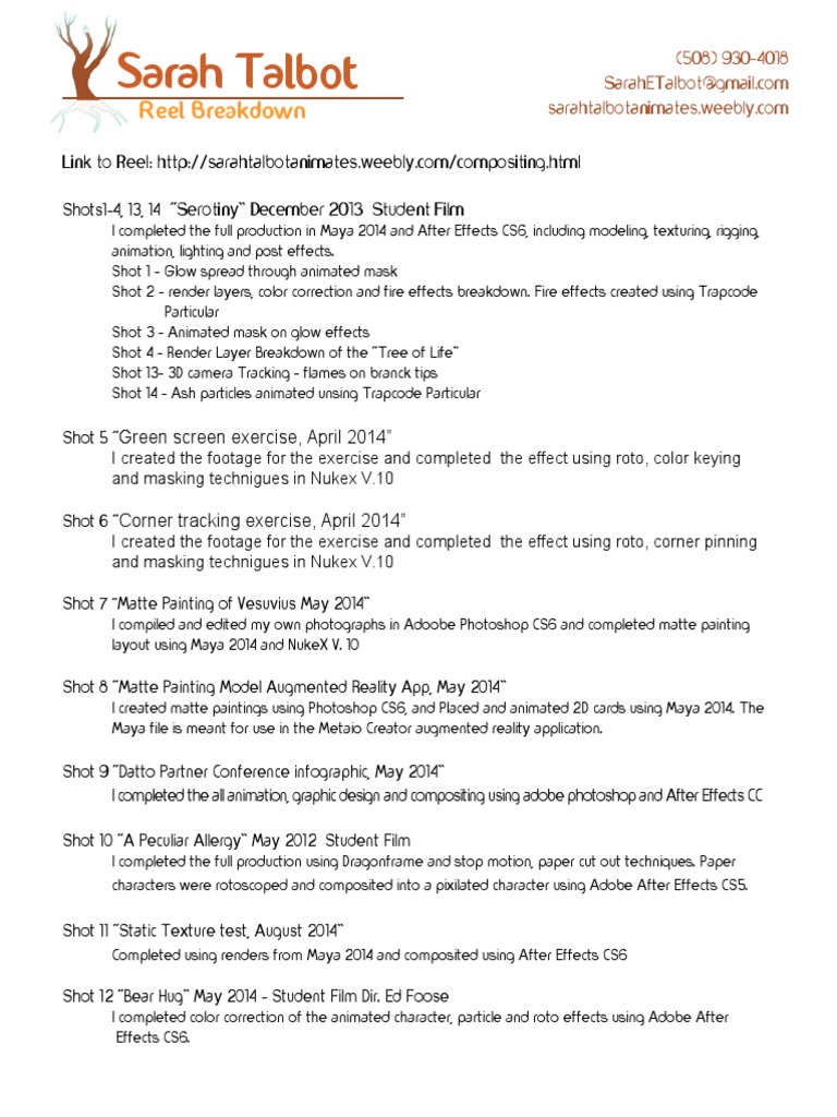 Talbot Sarah Reelbreakdown 12 18 2014 | PDF
