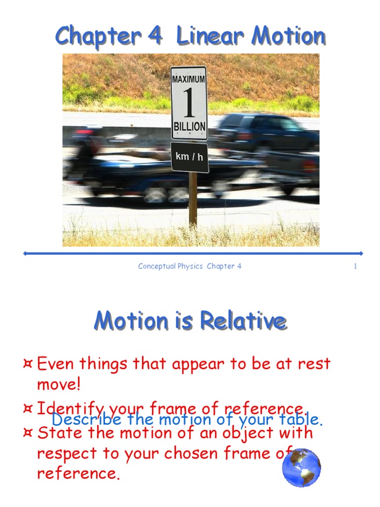 Chapter 4 Linear Motion | PDF | Speed | Acceleration