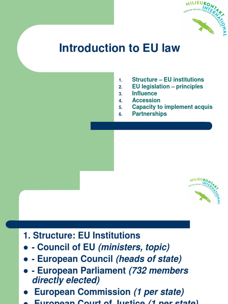 Introduction to EU Law and Institutions | PDF | Enlargement Of The ...