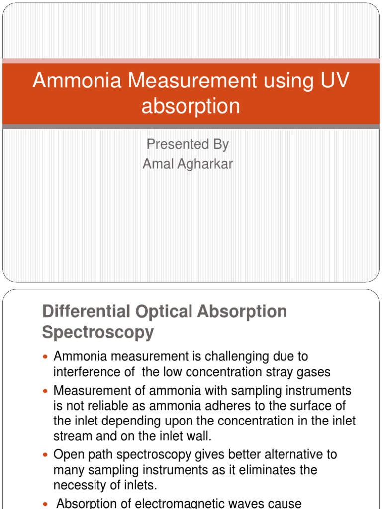 Ammonia Measurement with DOAS Techniques | PDF | Scattering ...