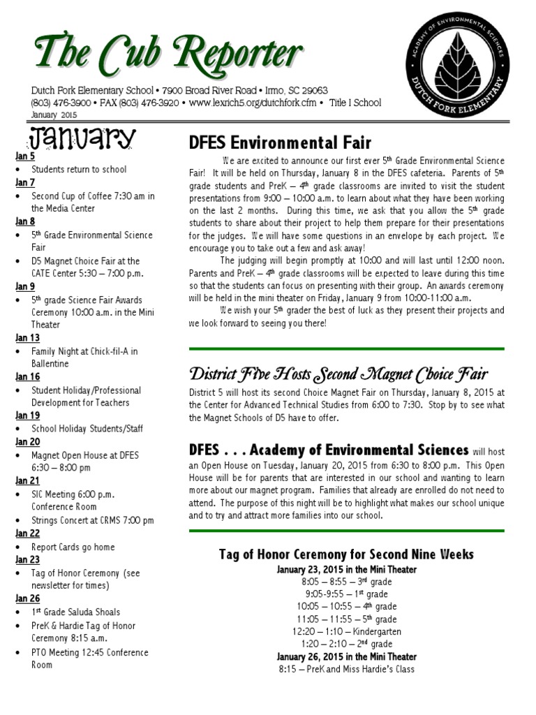 January Cub Reporter | PDF | Schools | Students