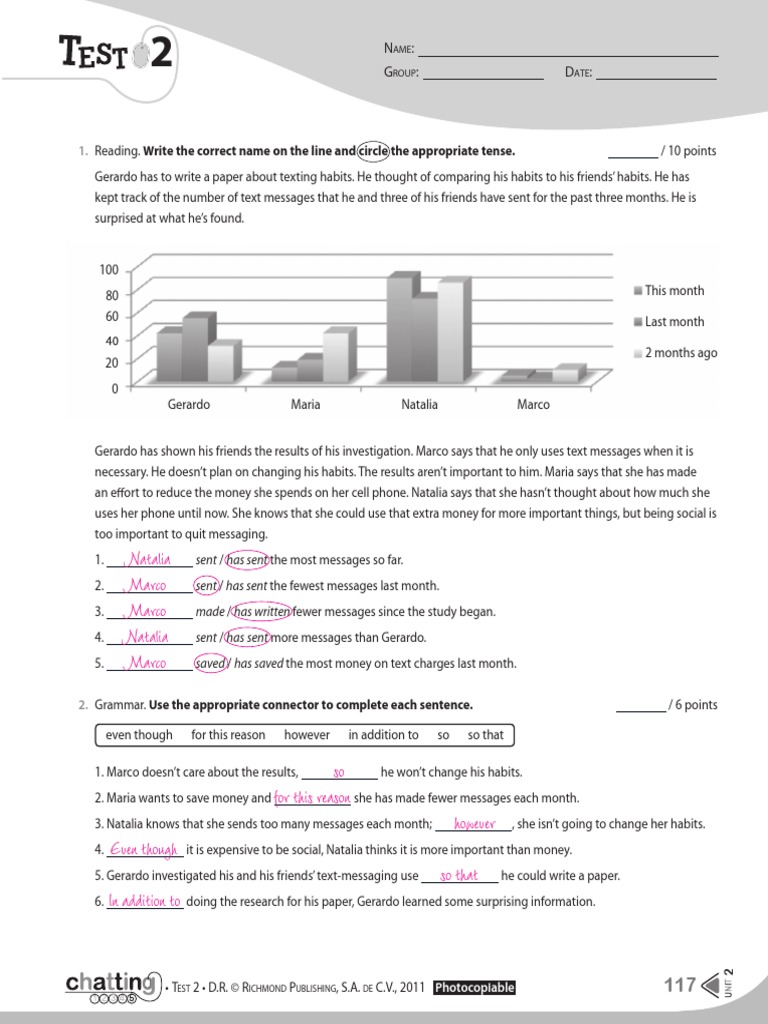 Chapter 5 Test With Answers | PDF | Text Messaging | Service Industries