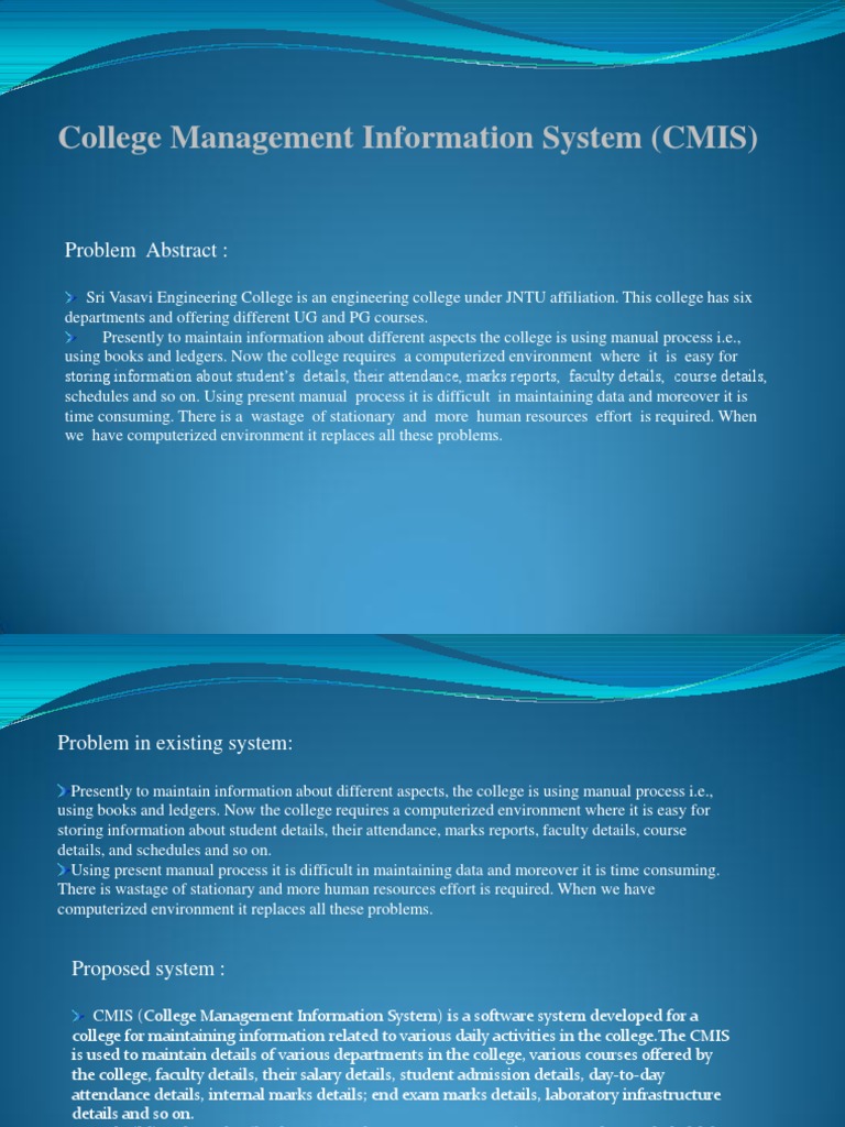 College Management Information System Overview | PDF | User (Computing ...