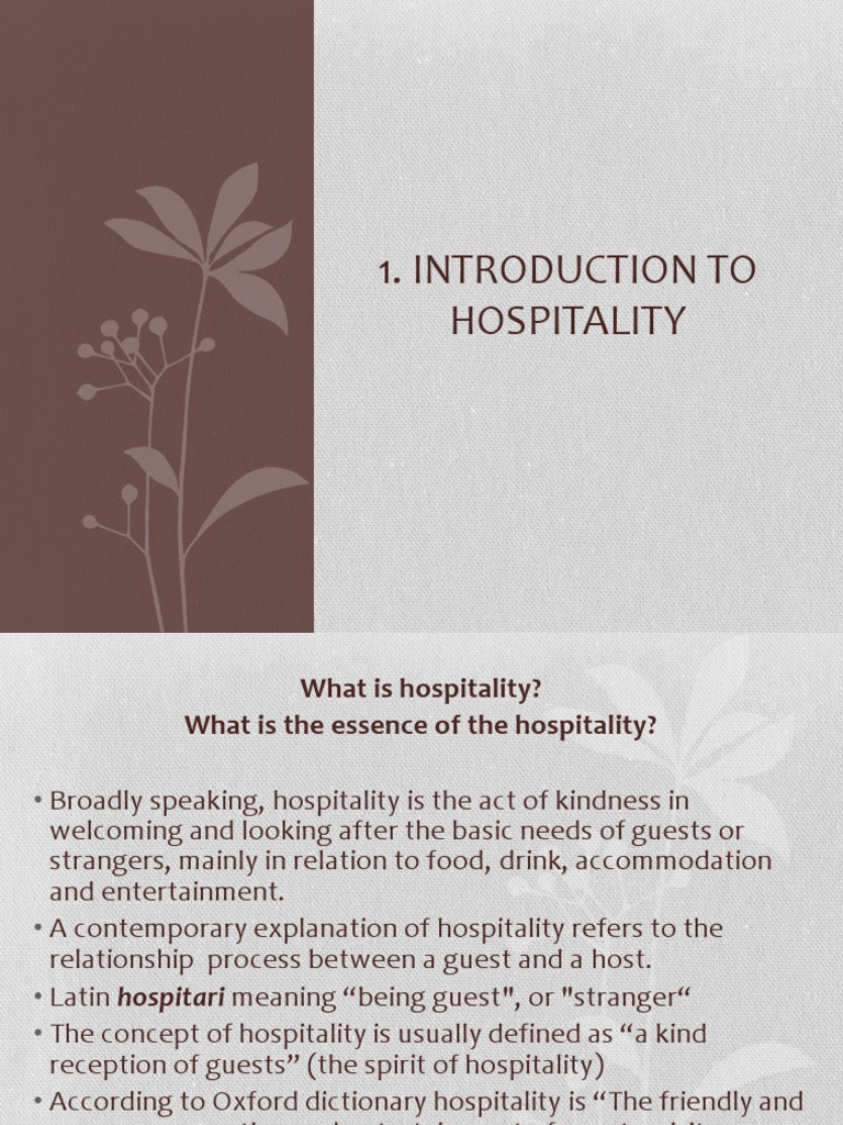 Defining Hospitality: An Overview of the Hospitality Industry, Core ...