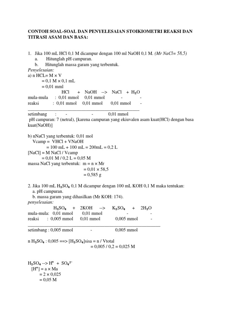 CONTOH SOAL Titrasi | PDF