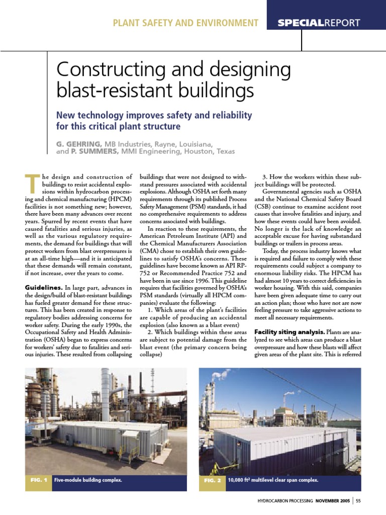 Constructing and Designing Blast-Resistant Buildings | PDF | Structural ...