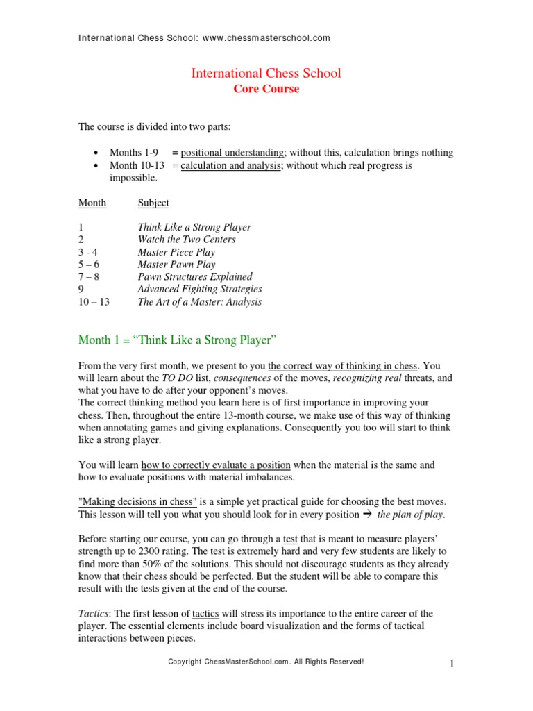 ICS Lesson Overview | PDF | Chess Strategy | Chess