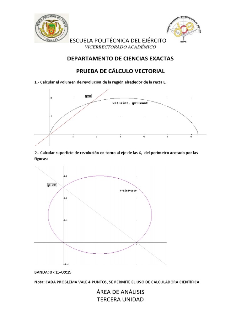 Ejercicios Cálculo Vectorial | PDF | Integral | Vector Euclidiano