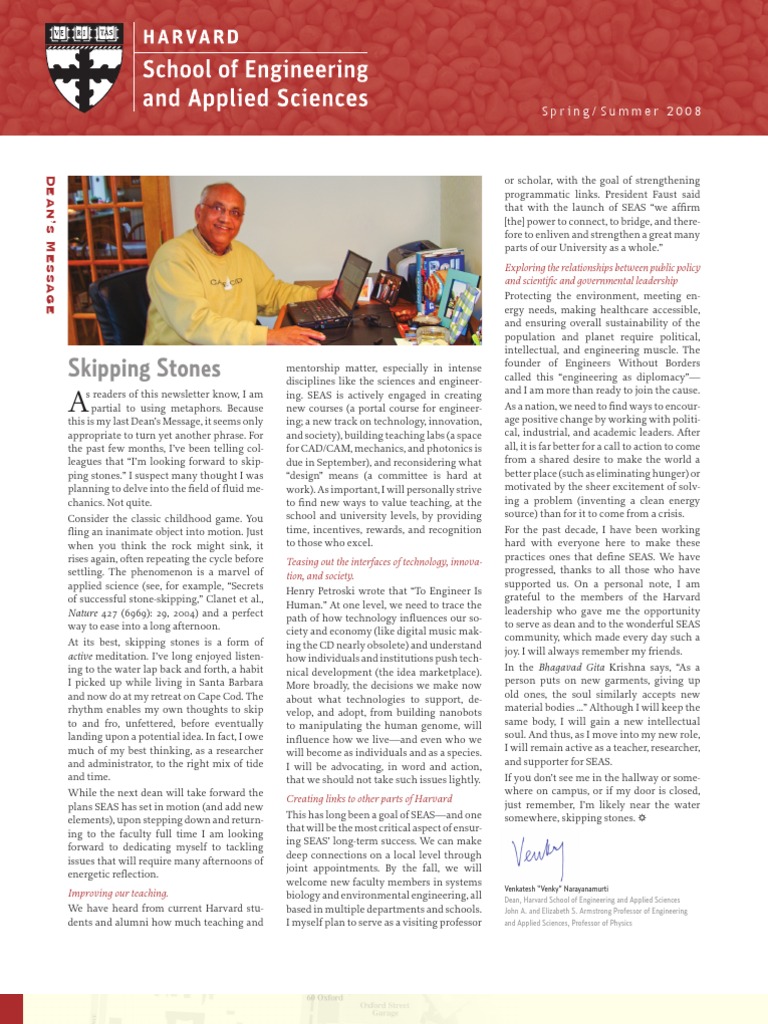 Harvard SEAS, Newsletter, Spring 2008 | PDF | Laser | Harvard University