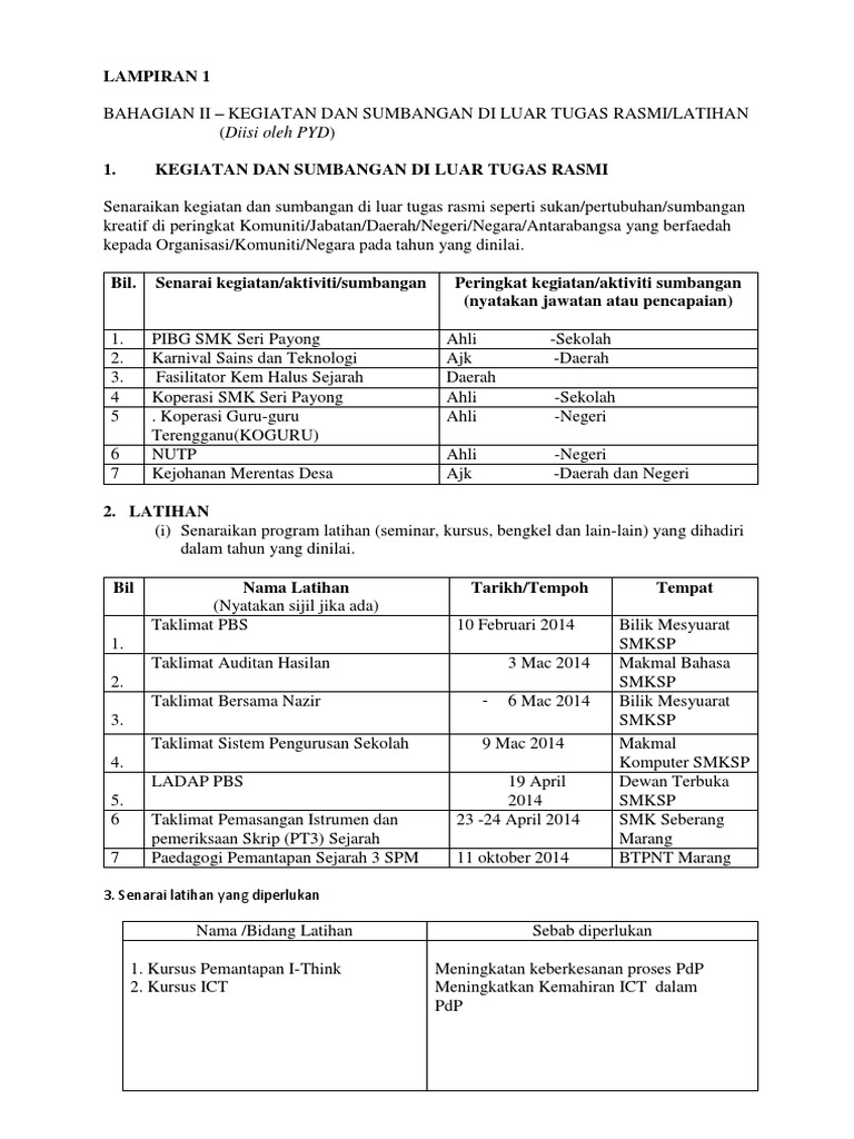 Contoh Sasaran Kerja Tahunan | PDF