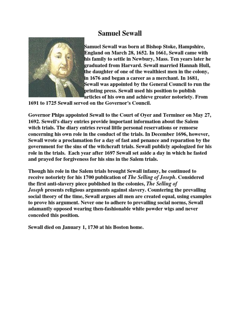 Samuel Sewall | PDF