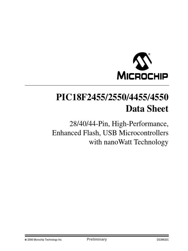 PIC18F2455/2550/4455/4550 Data Sheet | PDF | Microcontroller | Usb