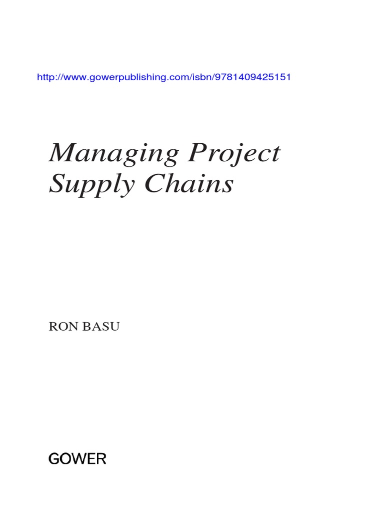 Managing Project Supply Chains | PDF | Supply Chain Management | Supply ...