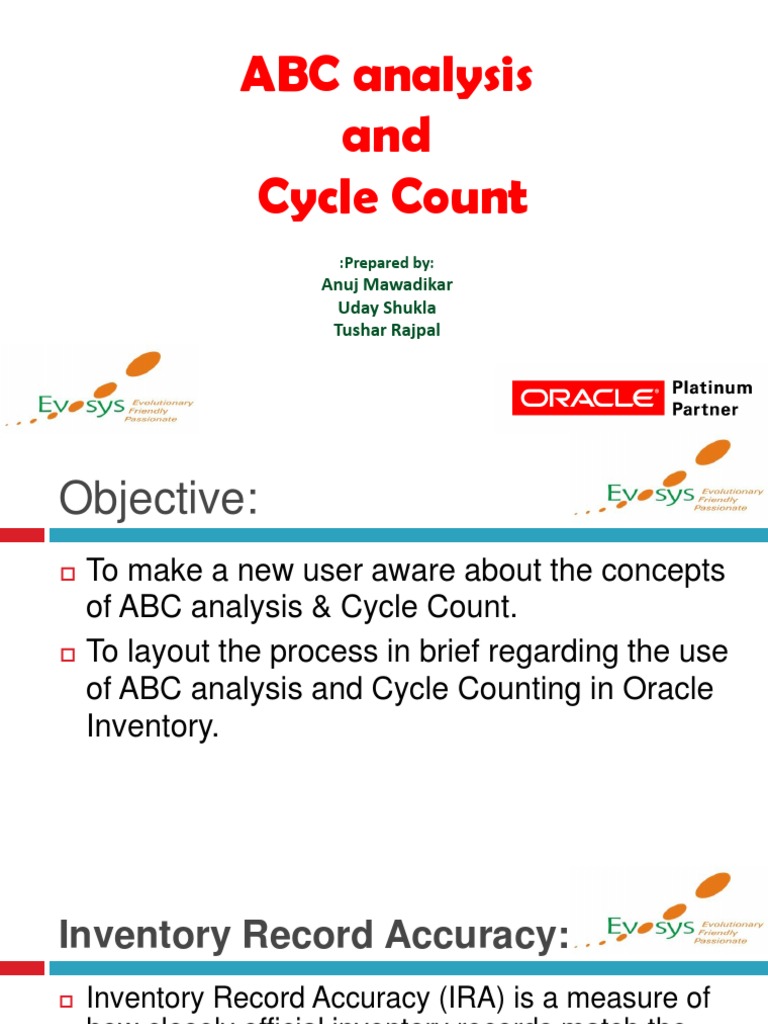 Cycle Count and ABC Analysis(1) | Inventory | Business