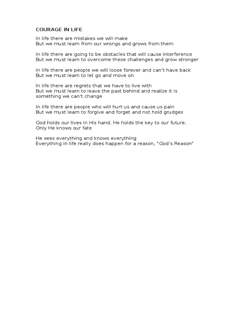 Courage in Life | PDF | Lifestyle