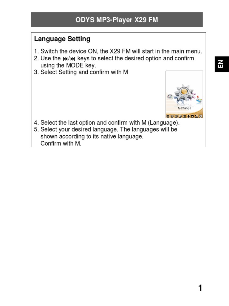 Odys Mp-x29fm Userbook | PDF | Usb | Computer File