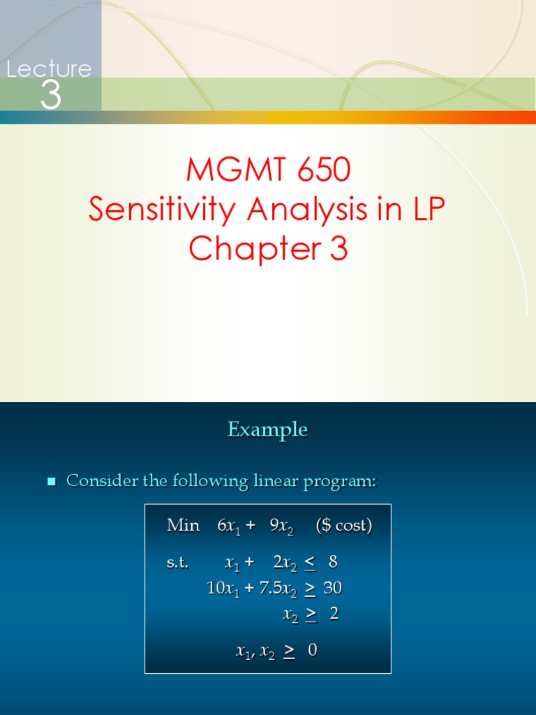 mgmt650 Lecture3 | PDF | Systems Analysis | Mathematical Optimization