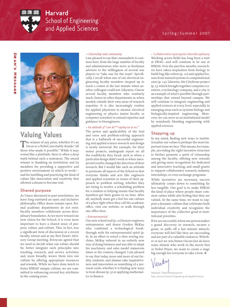 Harvard SEAS, Newsletter, Spring 2007 | PDF | Engineering | Science