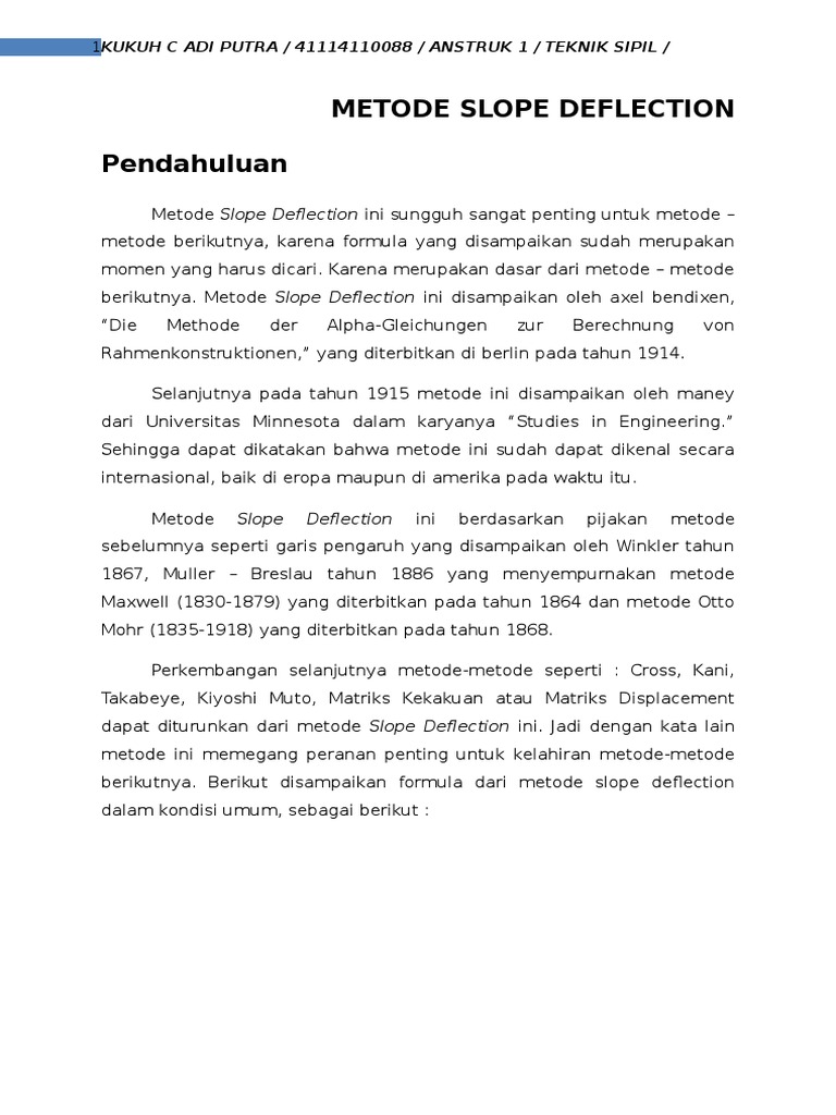 Metode Slope Deflection | PDF