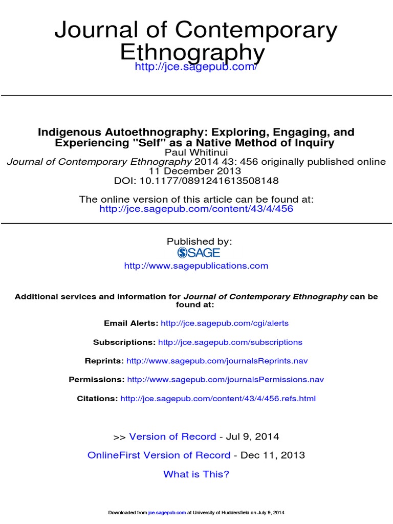 Indigenous Autoethnography | PDF | Ethnography | Self