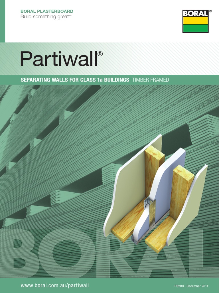 Boral Partiwall and Fire Wall Class 1a | PDF | Drywall | Framing ...