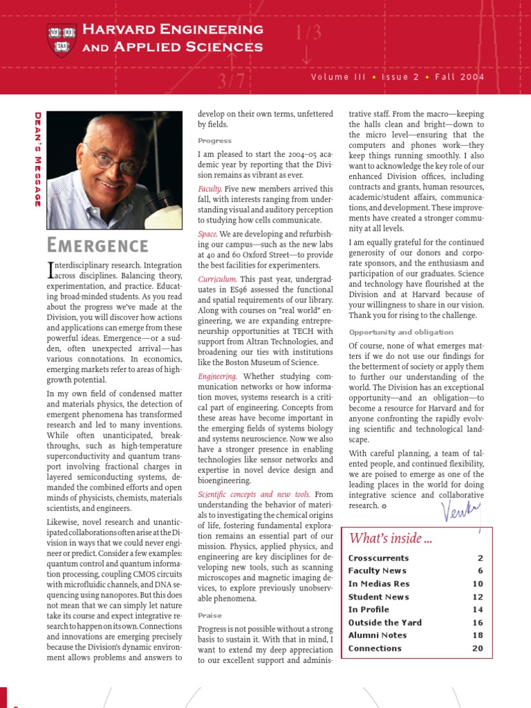 Harvard SEAS, Newsletter, Fall 2004 | PDF | Engineering | Science