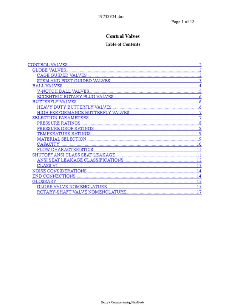 Control Valves | PDF | Valve | Pressure