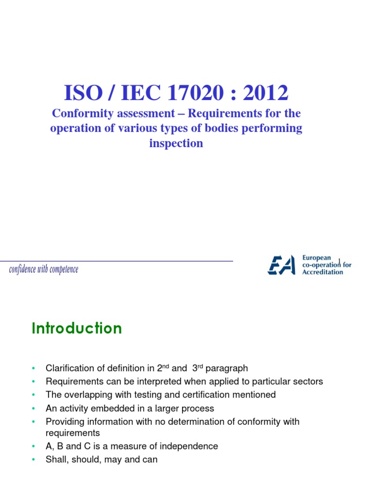 Iso / Iec 17020: 2012 | PDF | International Organization For Standardization | Competence (Human ...