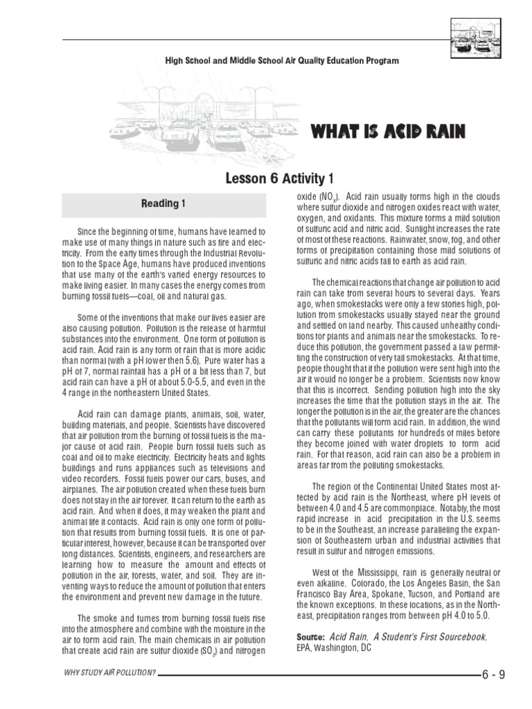 Acid Rain Worksheet | PDF | Rain | Fossil Fuels