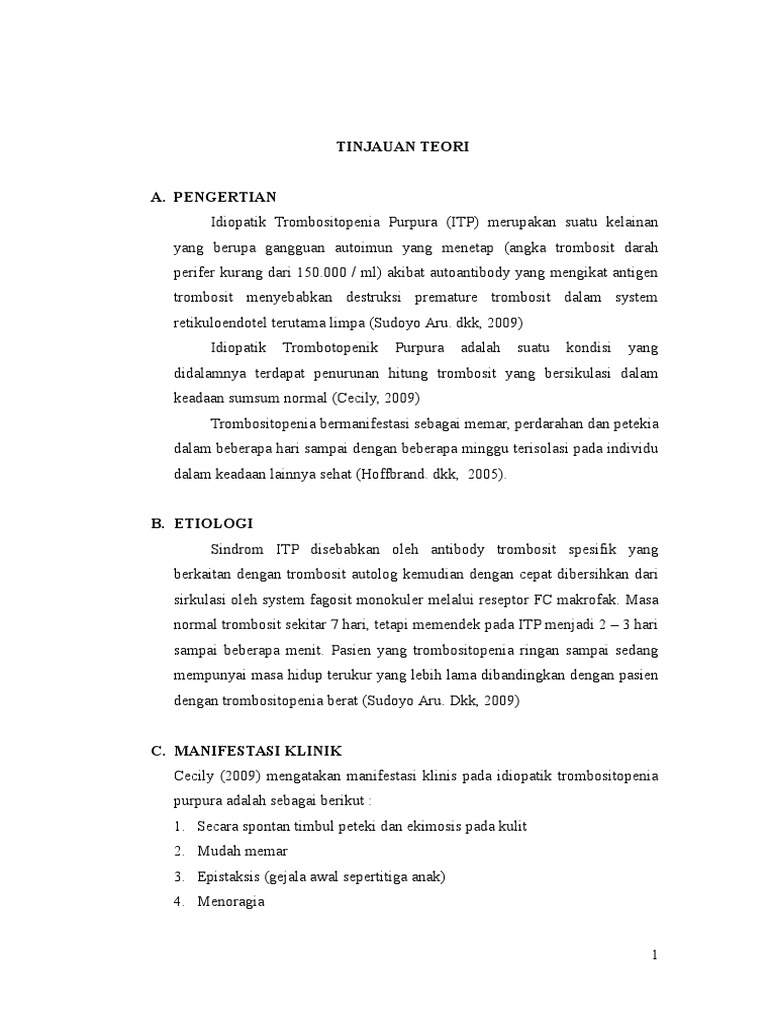 LP ITP (Idiopatik Trombositopenia Purpura) | PDF