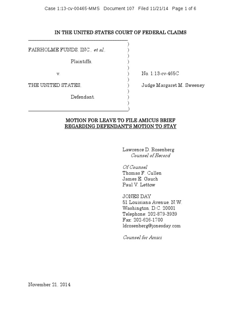 112114 Motion For Leave To File Amicus Brief Regarding Defendant S
