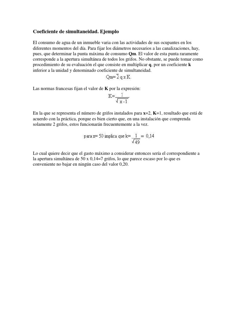 Coeficiente de Simultaneidad | PDF