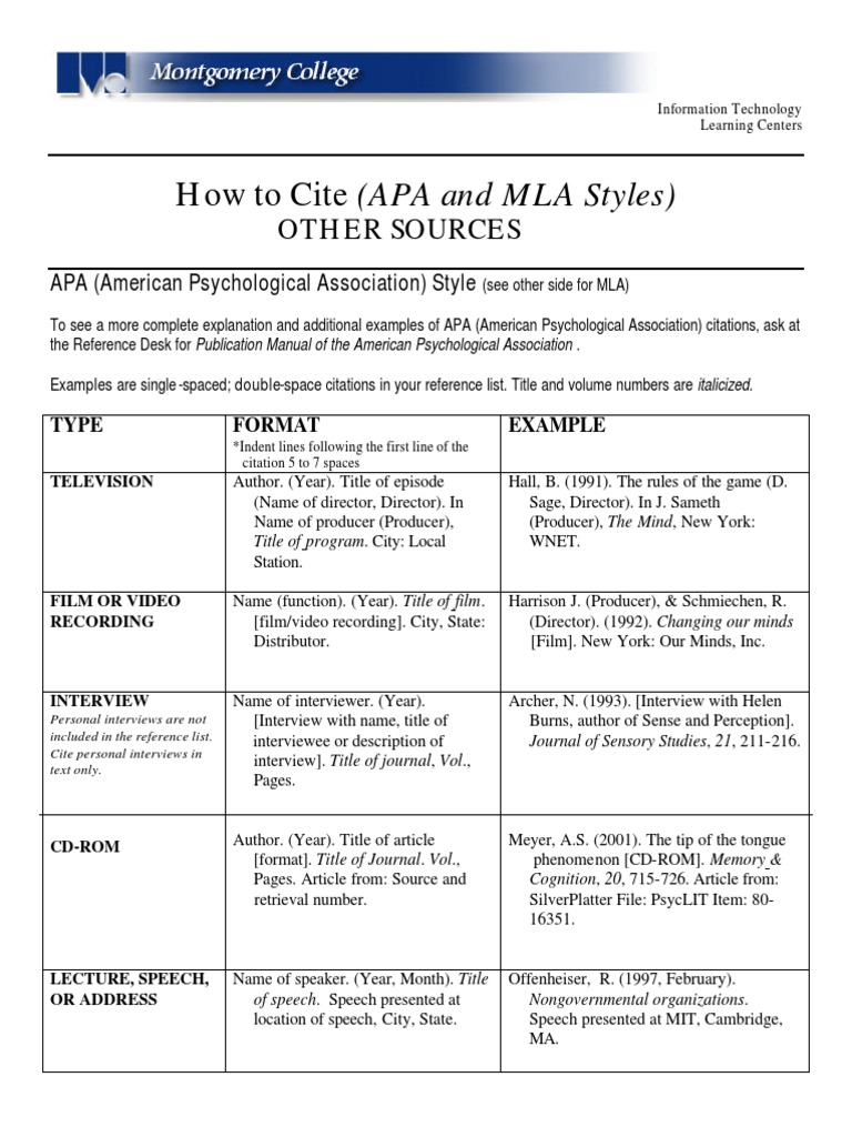 How To Cite Other Sources | PDF | American Psychological Association ...