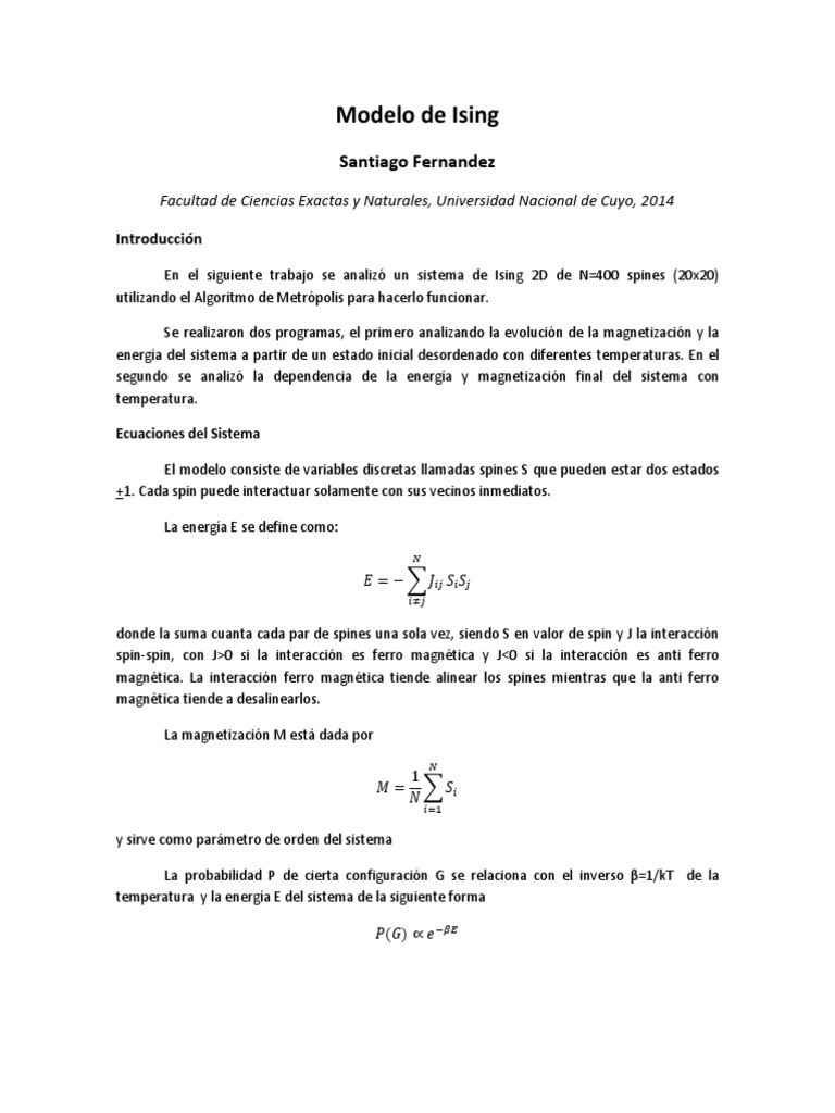 Modelo de Ising | PDF | Algoritmos | Spin (Física)
