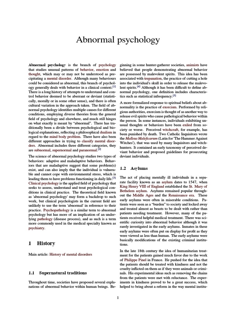Abnormal Psychology | Mental Disorder