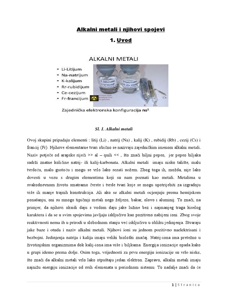 Alkalni Metali | PDF