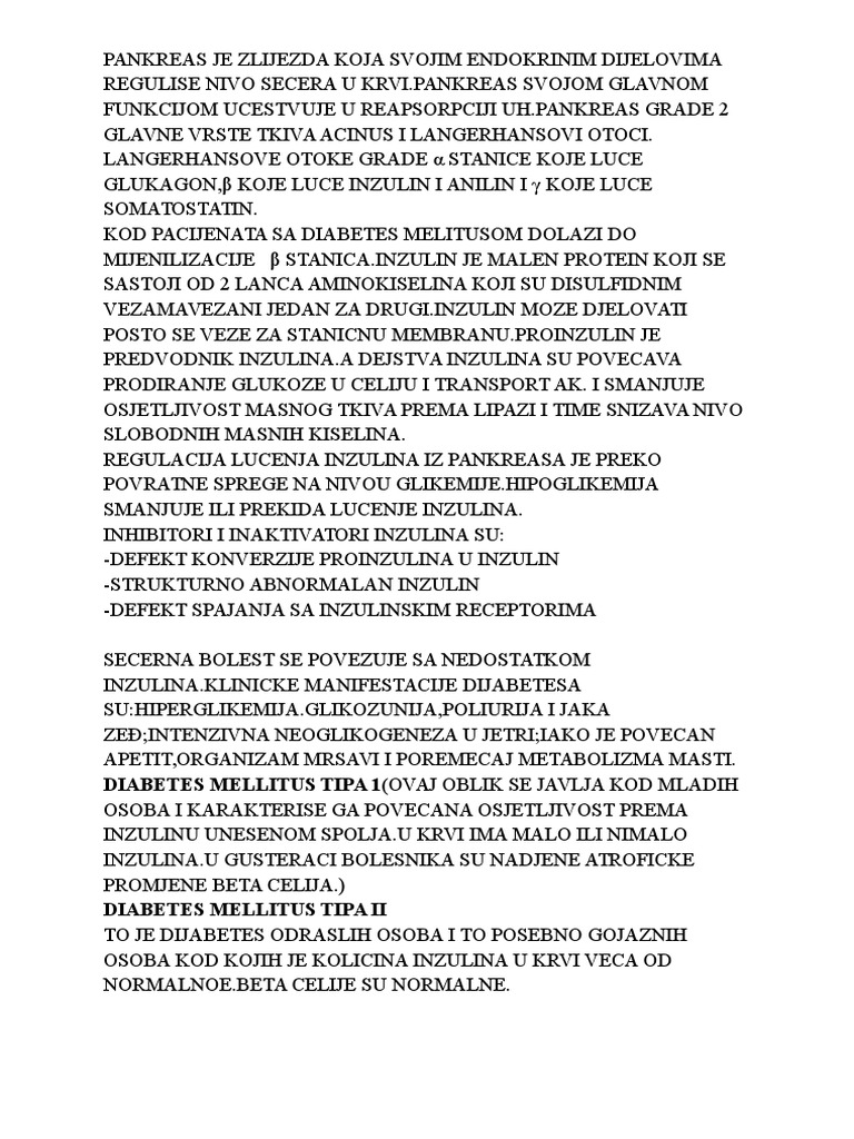 Pankreas I Secerna Bolest | PDF