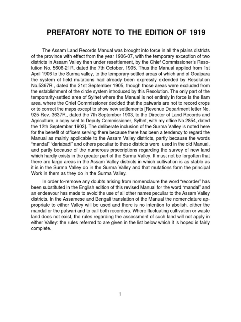 Assam Land Records Manual 4 | PDF | Surveying | Agriculture