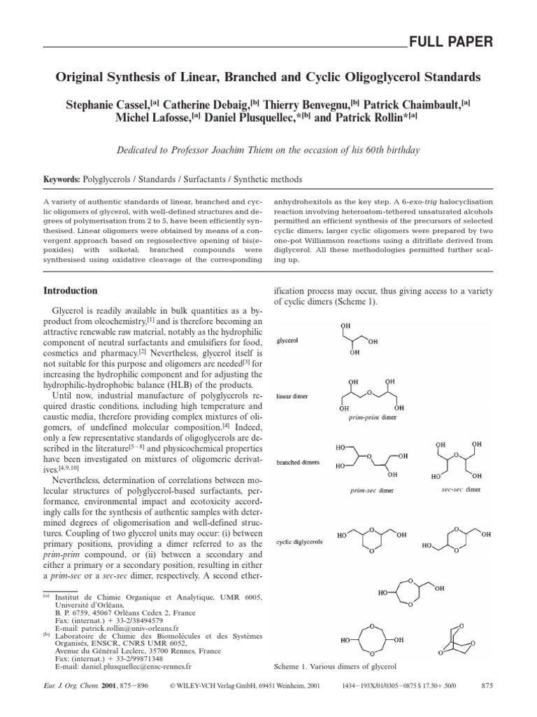 Eur Joc 2001 | PDF | Organic Synthesis | Thin Layer Chromatography